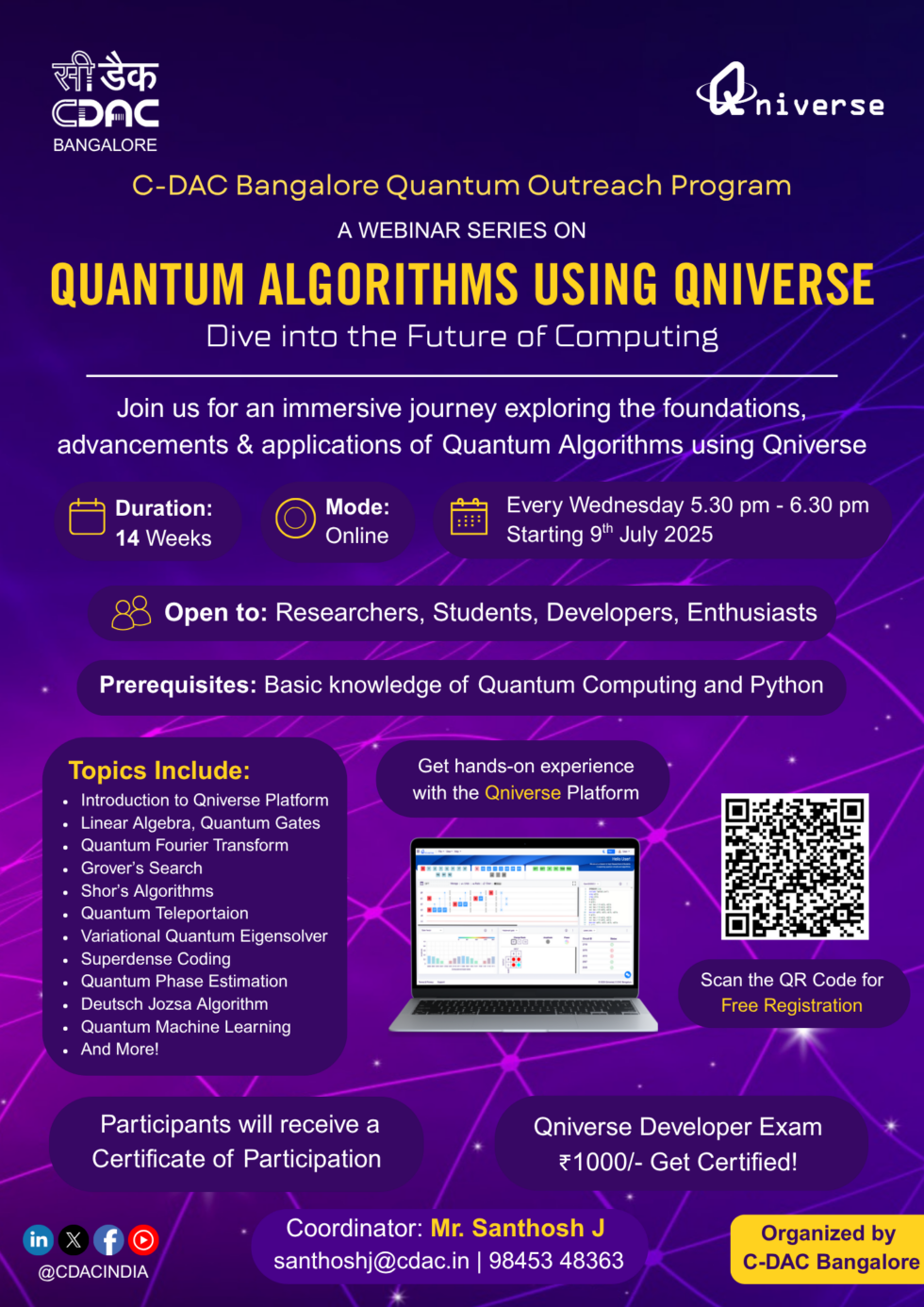 Webinar Series on Quantum Algorithms | Qniverse